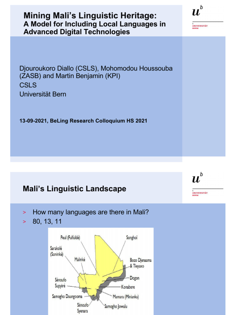 Mining Mali's Linguistic Heritage: A Model For Including Local ...