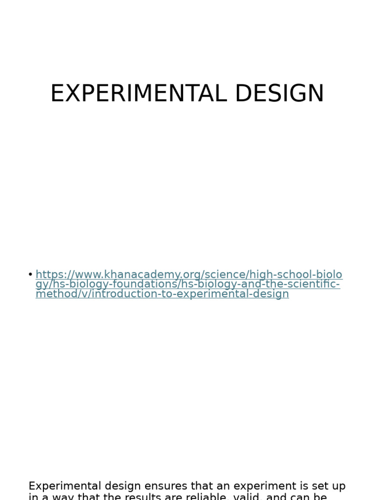 Understanding Experimental Design Basics | PDF | Experiment | Design Of ...