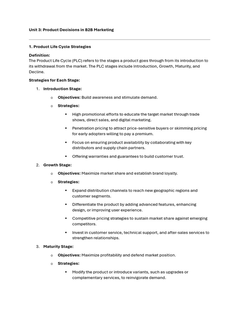 B2B Marketing Product Decisions Guide | PDF | Pricing | Marketing