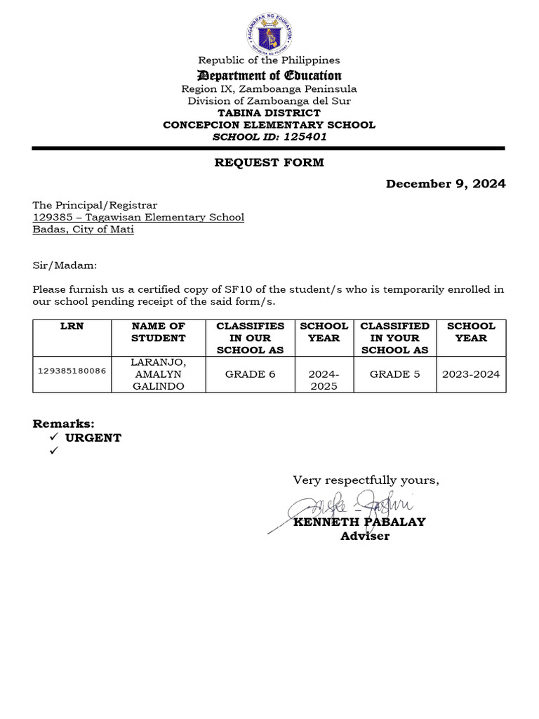 Request-Form 032536 | PDF