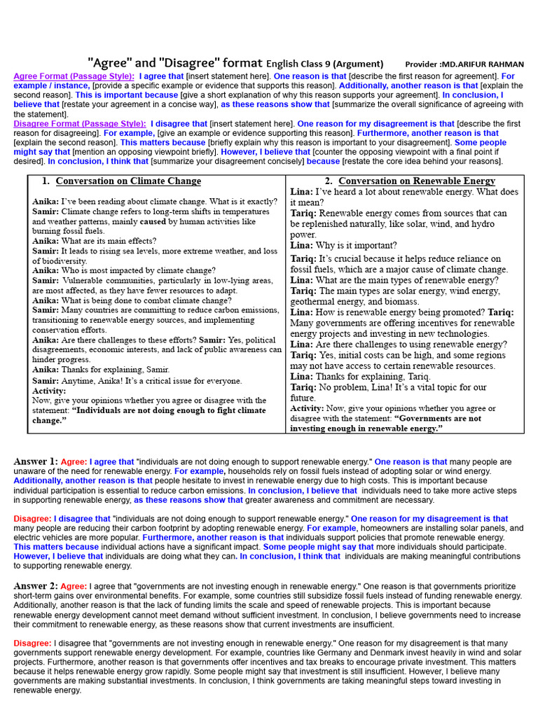 Argument for Class 9 | PDF | Renewable Energy | Online Shopping