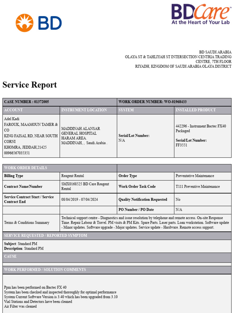 BD EU Work Order Service Report Label v3 BD EU Work Order Service Report Label v3 | PDF ...