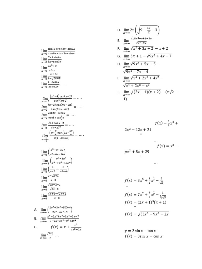 Limit dan Turunan Fungsi Matematika | PDF