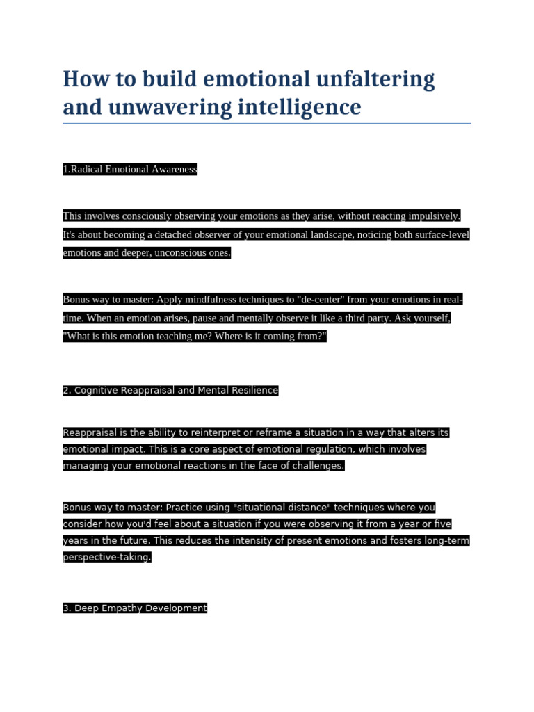 How to Build Emotional Intelligence | PDF | Empathy | Emotions