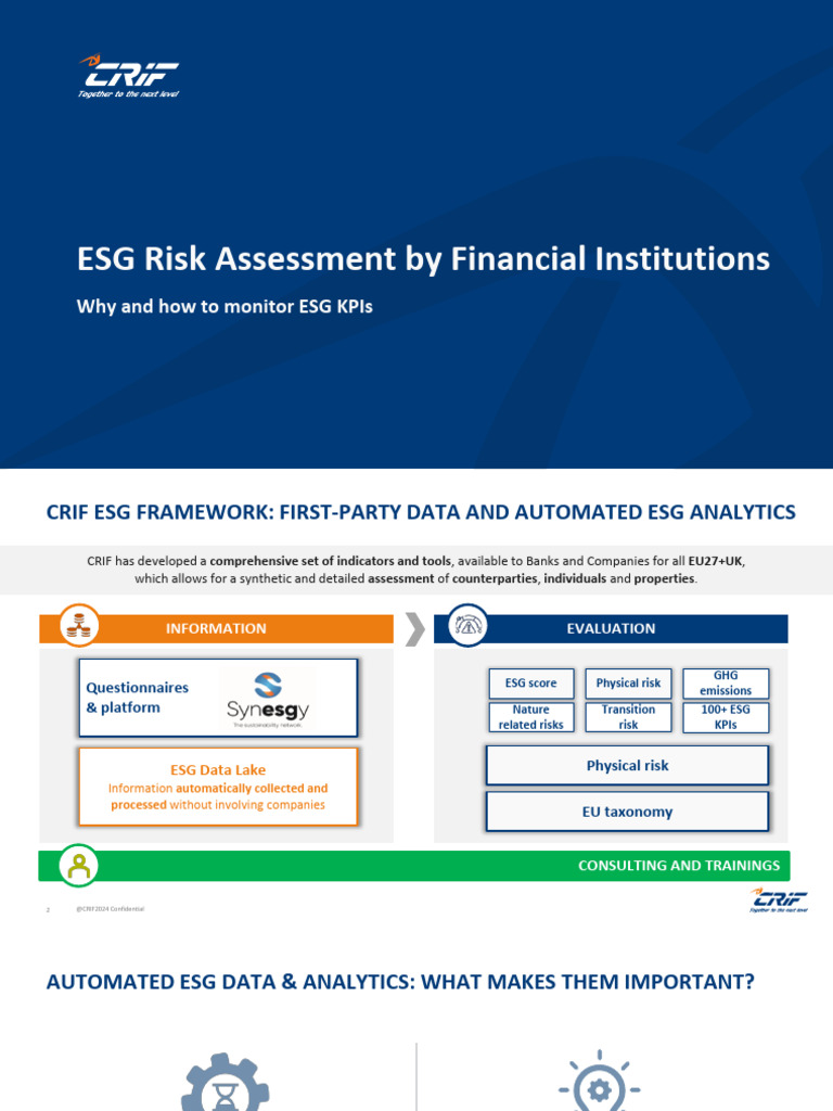 CRIF - ESG Risk Assessment by Financial Institutions - Why and How ...