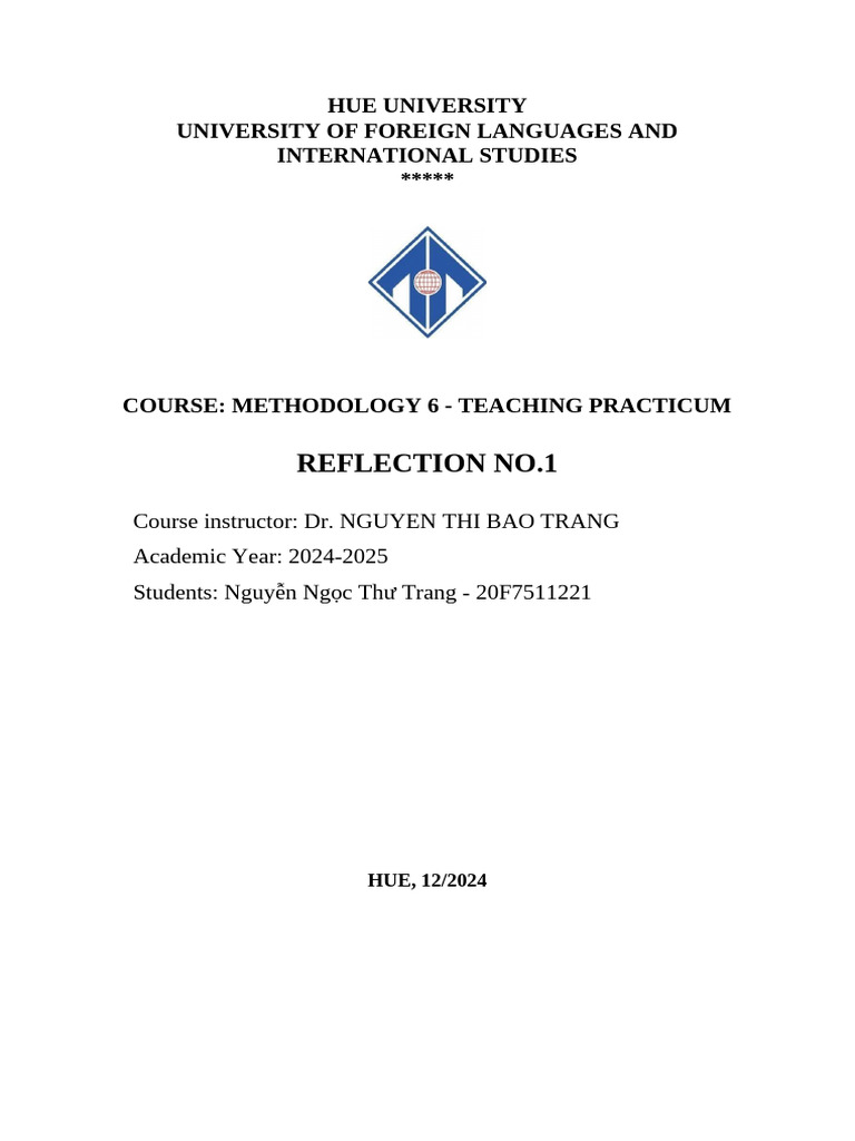 Reflection No.1 - PPDH6A | PDF | Teaching Method | Teachers
