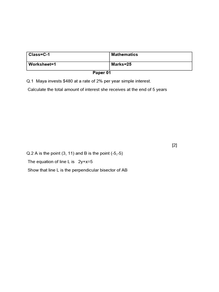 math 1 | PDF | Interest