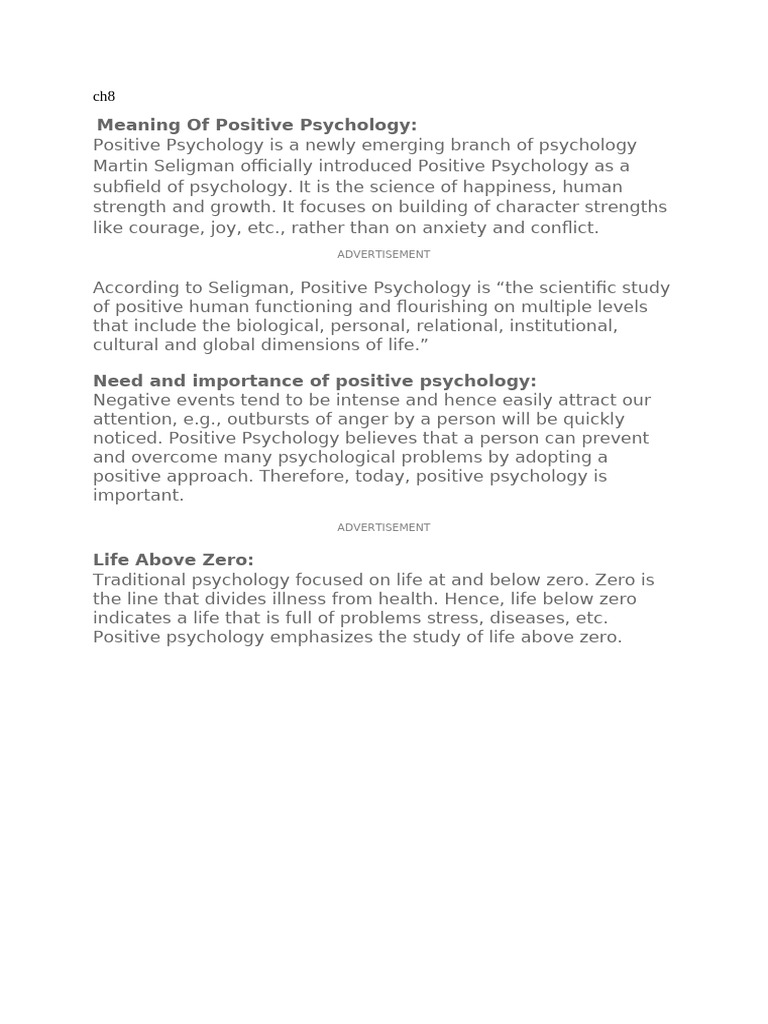 Understanding Positive Psychology Concepts | PDF | Mental Disorder ...