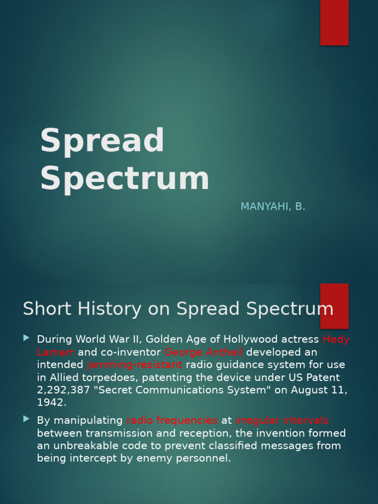 4. Spread Spectrum (1) | PDF | Channel Access Method | Data Transmission