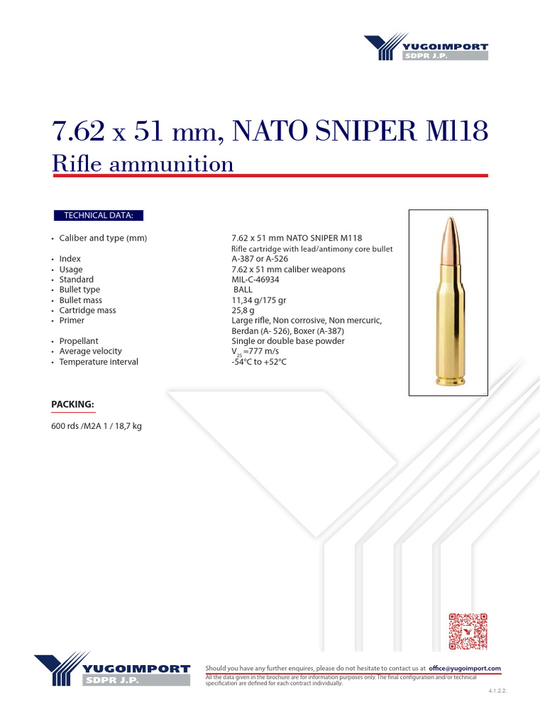 7,62 x 51 mm NATO SNIPER M118 | PDF