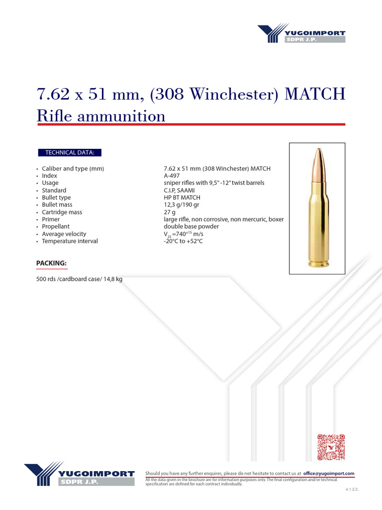 7,62 X 51 MM (308 Winchester) MATCH | PDF