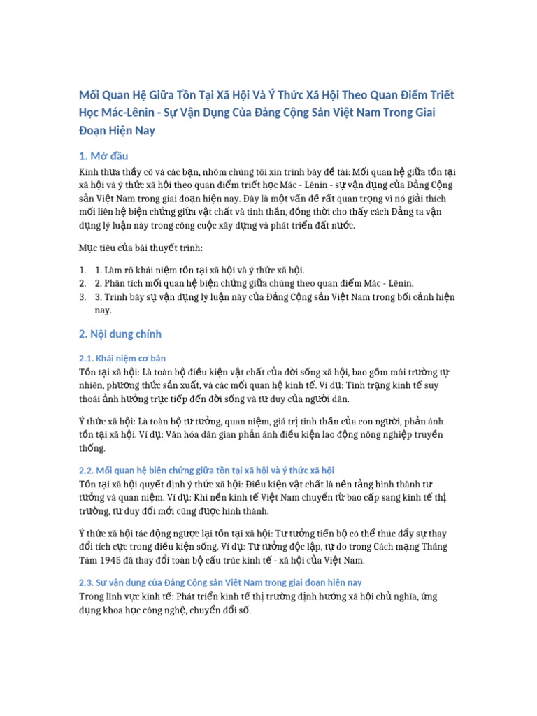 Moi Quan He Ton Tai Va y Thuc | PDF