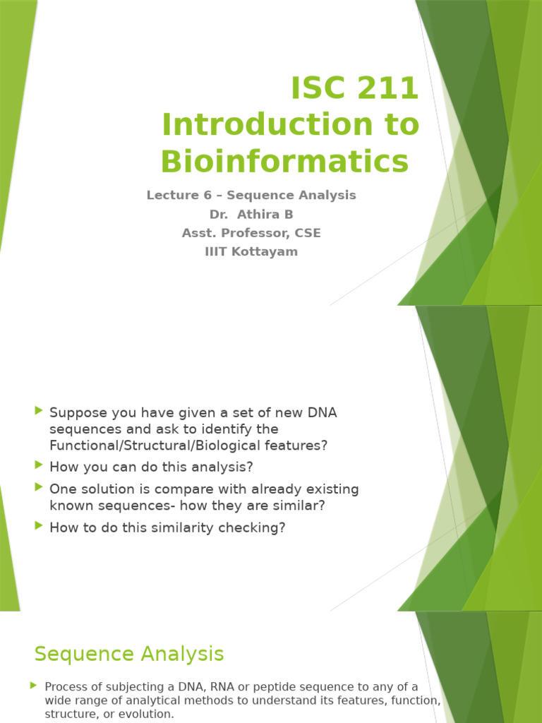Lecture 6 - Sequence Analysis | PDF | Nucleic Acid Sequence | Sequence Alignment
