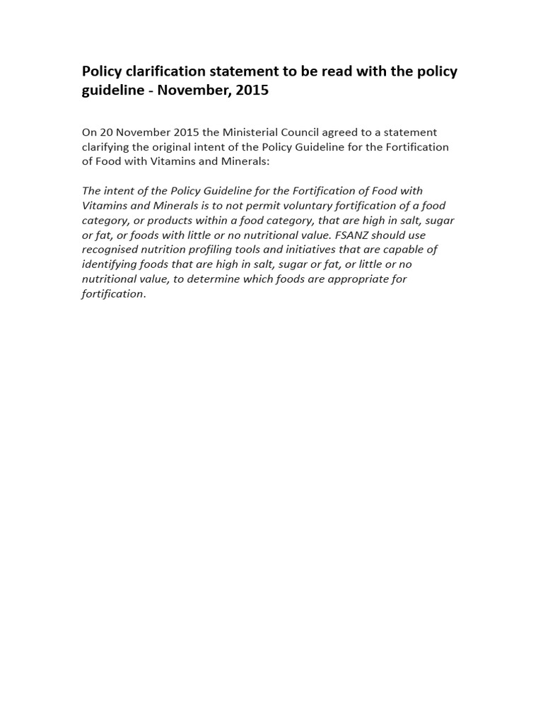 Forum-Policy Clarification Statement To Be Read With The Policy ...