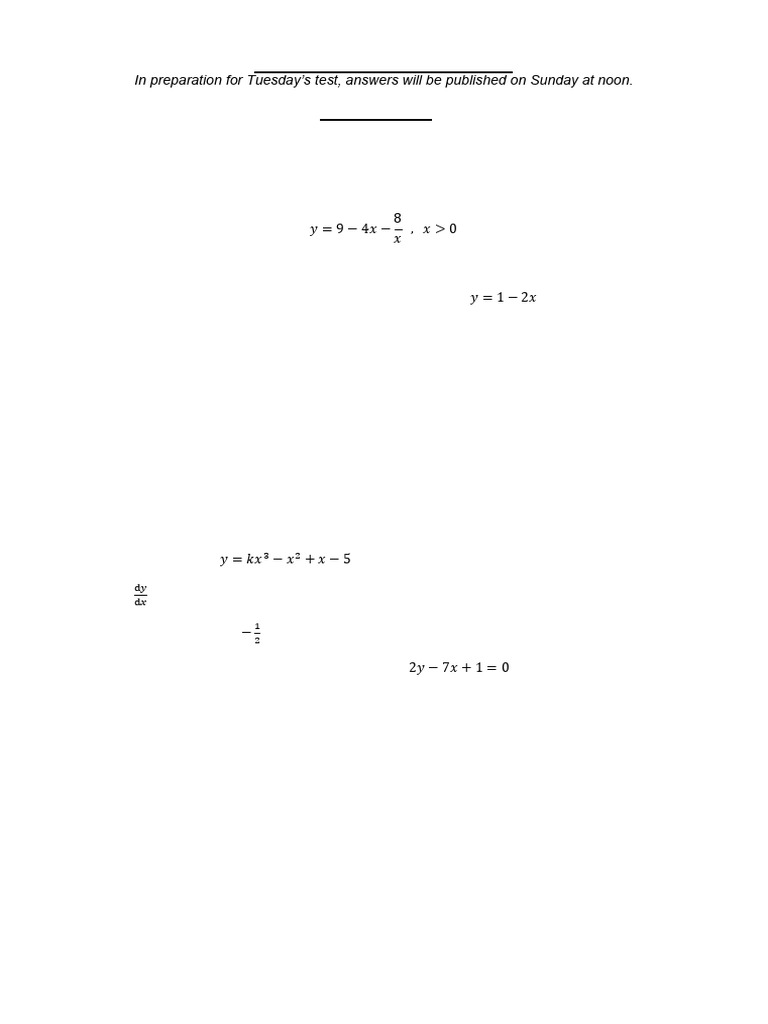 2425 PALS Homework Sheet 8P | PDF | Tangent | Mathematical Objects