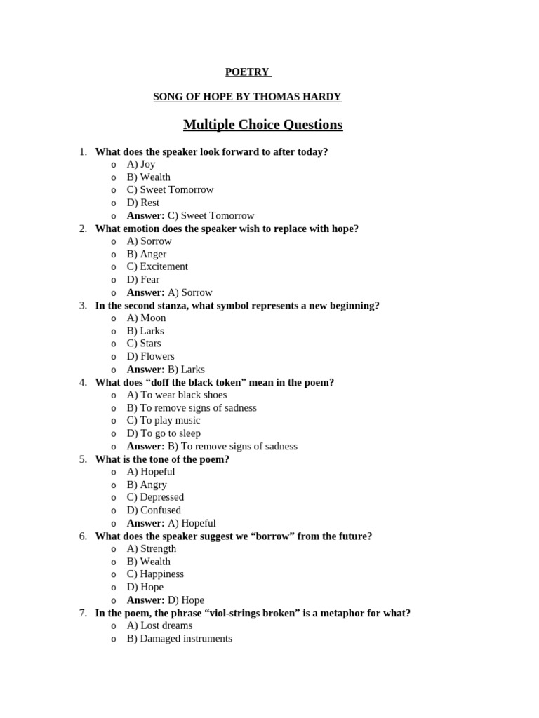 Yr 9 Poetry Revision Plan | PDF | Poetry | Hope