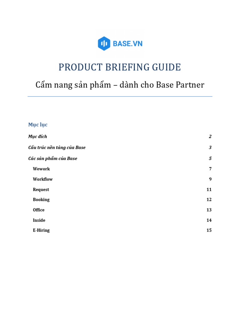 Base Partner Product Briefing Guide | PDF