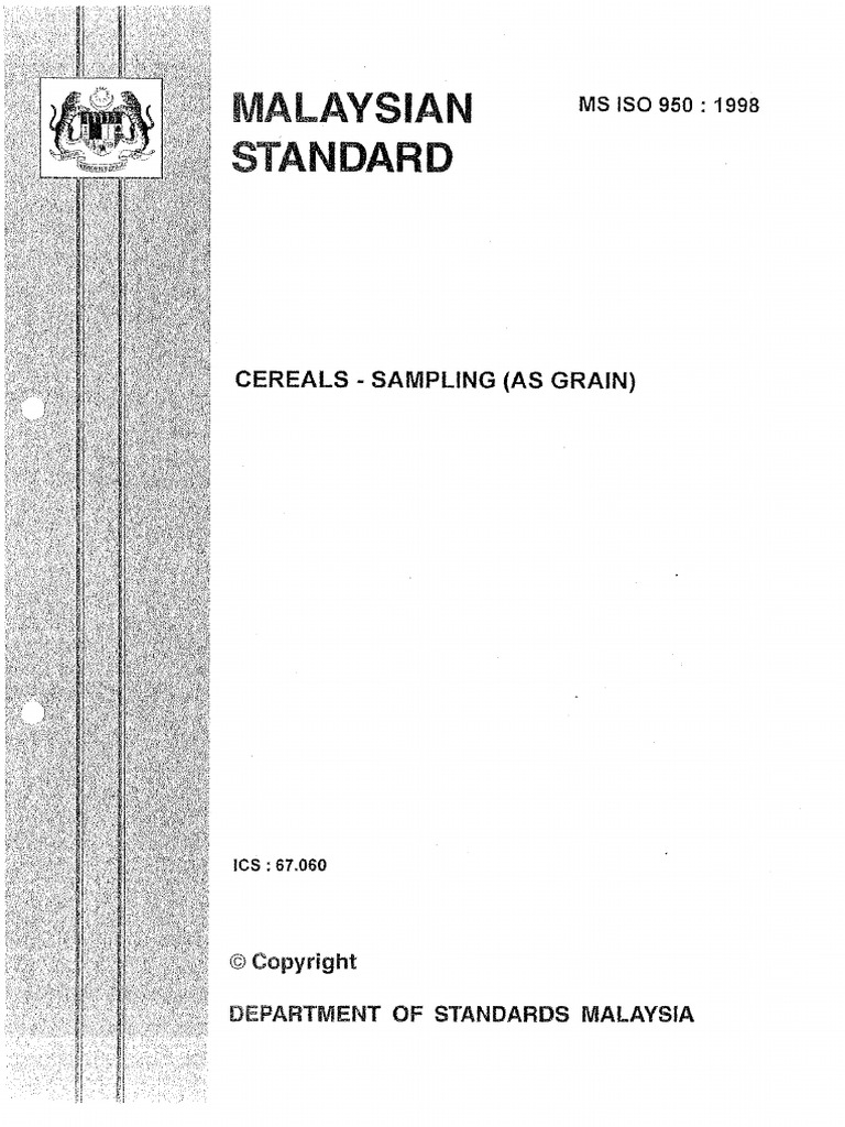 MS 950 - Cereals Sampling | PDF