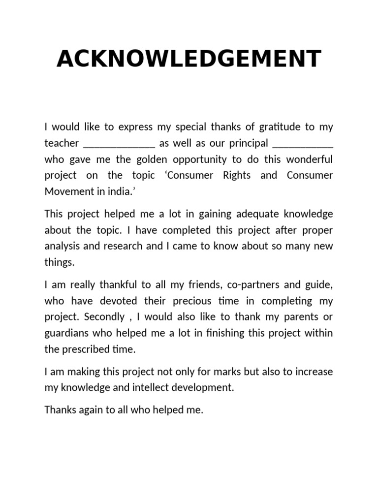 Acknowledgement | PDF