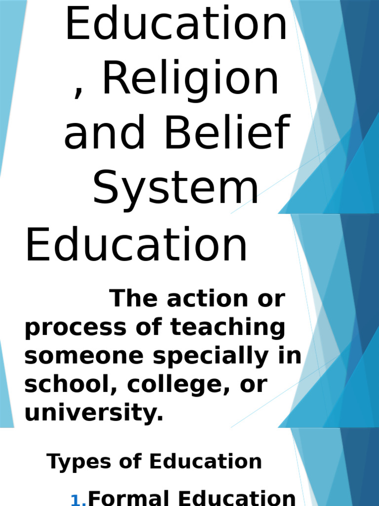 Education Religion and Belief System 1 | PDF | Schools | Deities