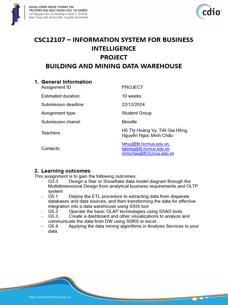 (BI-2425) Project Assignment | PDF | Data Warehouse | Data