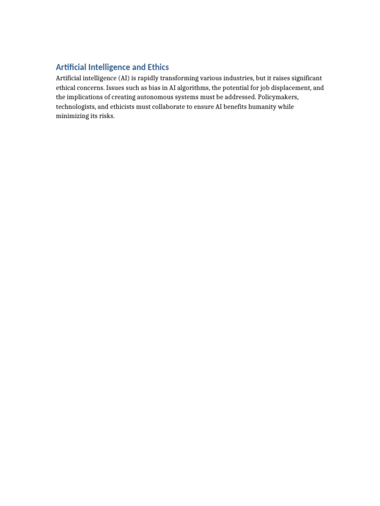 Artificial Intelligence and Ethics | PDF