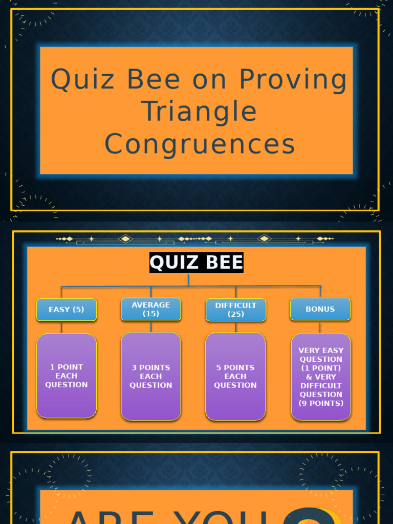 Quiz Bee On Proving | PDF | Euclidean Geometry | Elementary Geometry