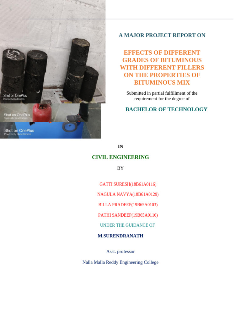 Major Project Report Eddditt | PDF | Road Surface | Concrete