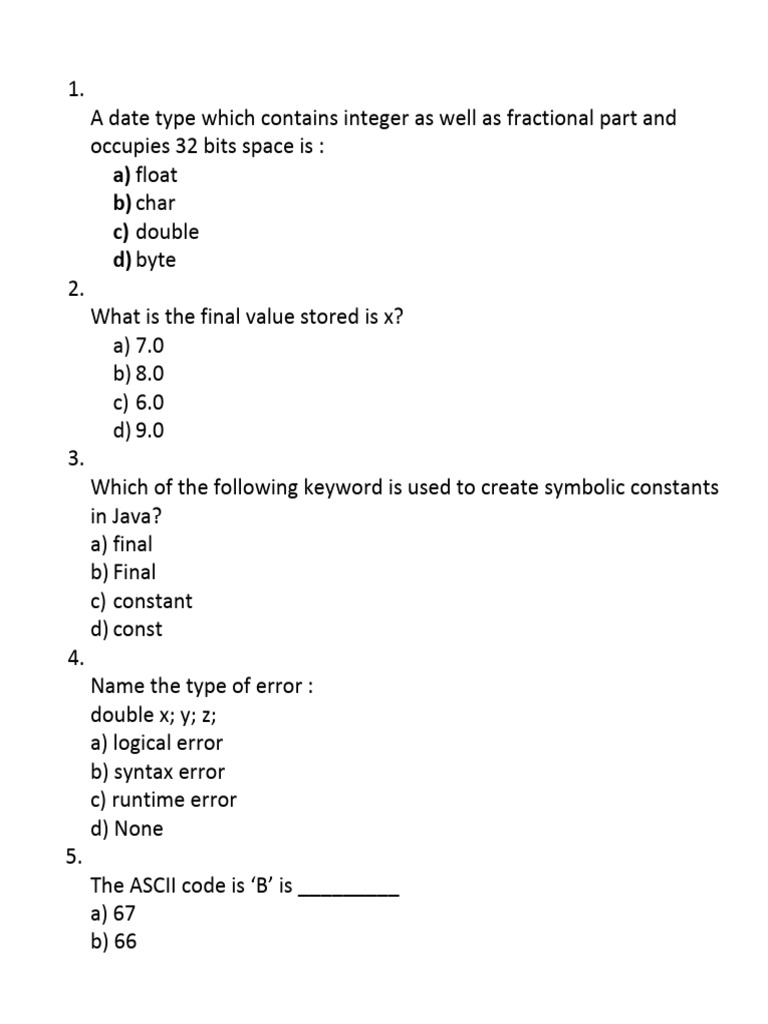 MCQ of Comp Applications For Prac 12 Class | PDF | Data Type | Method (Computer Programming)