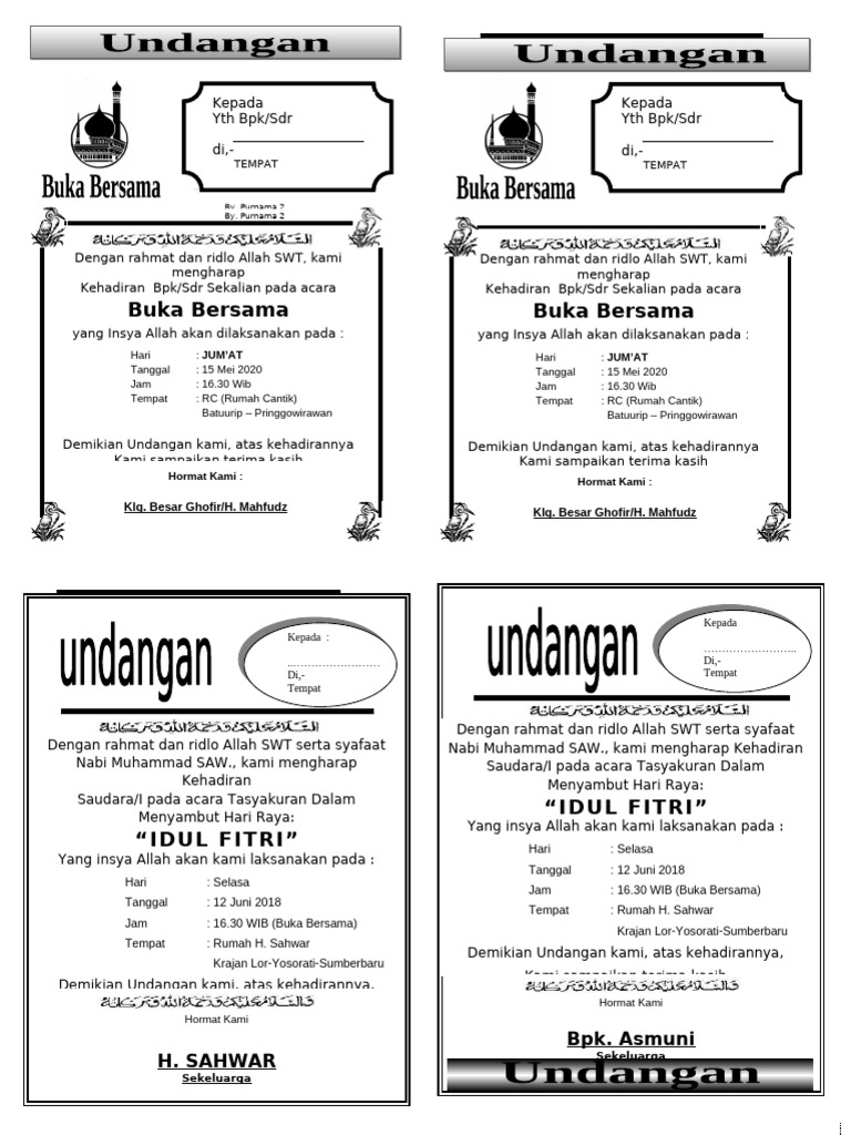 Kumpulan Undangan 2 Lembar j | PDF