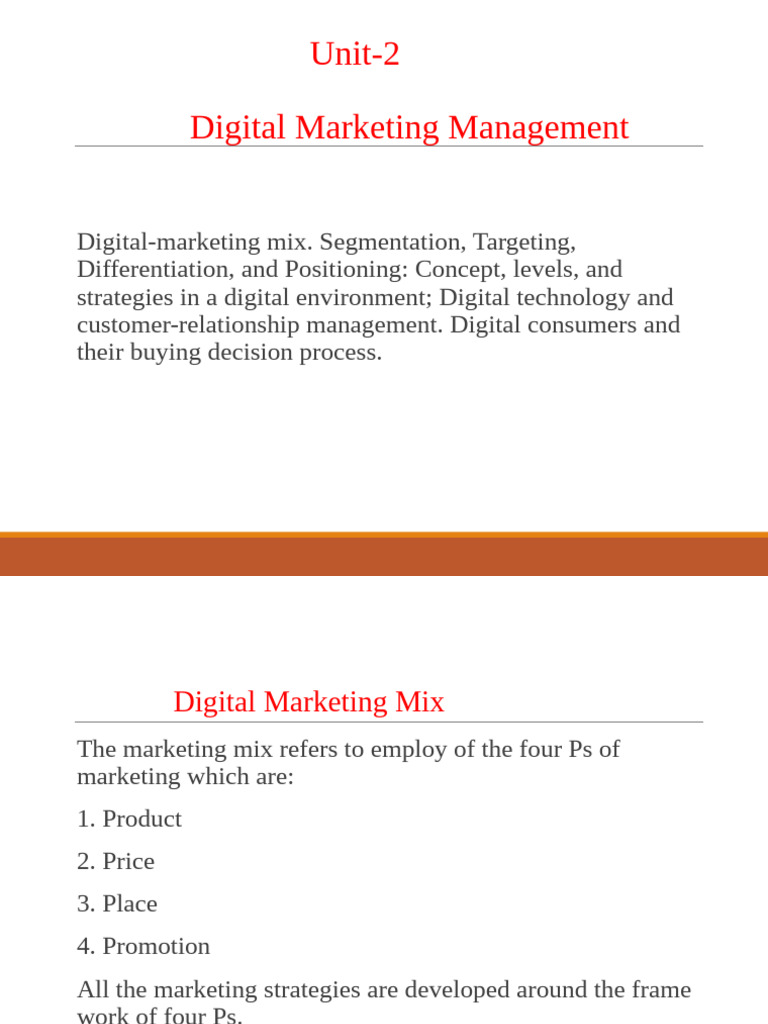 Digital Marketing Mix & Strategies | PDF | Customer Relationship ...