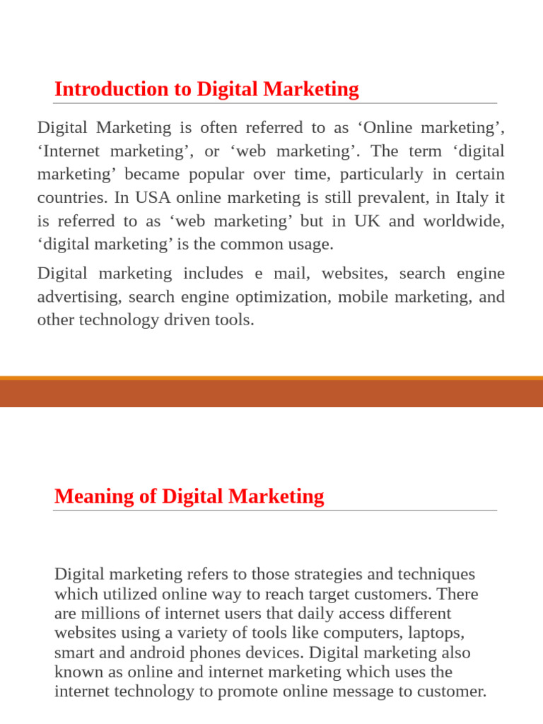 Introduction To Digital Marketing | PDF | Online Advertising | Digital ...