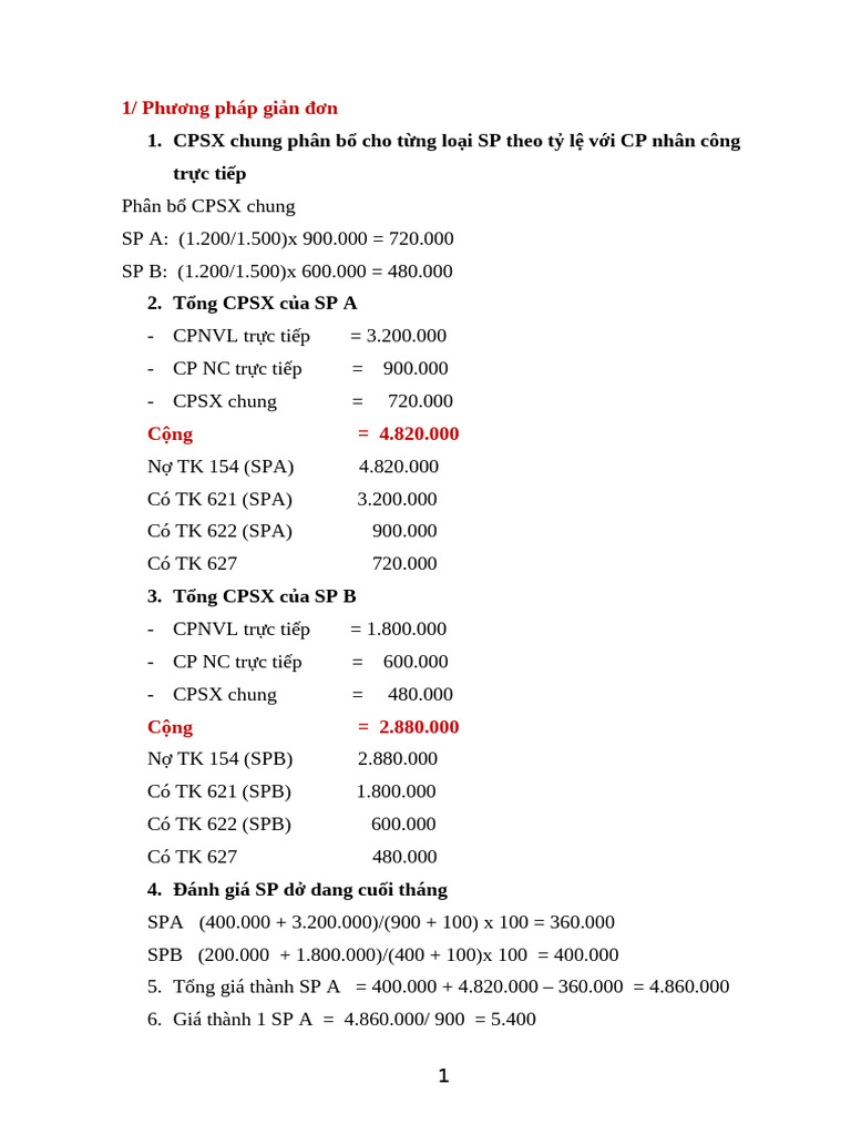 1. Giải Bt Mô Hình Ktcp Pp Giản Đơn | PDF
