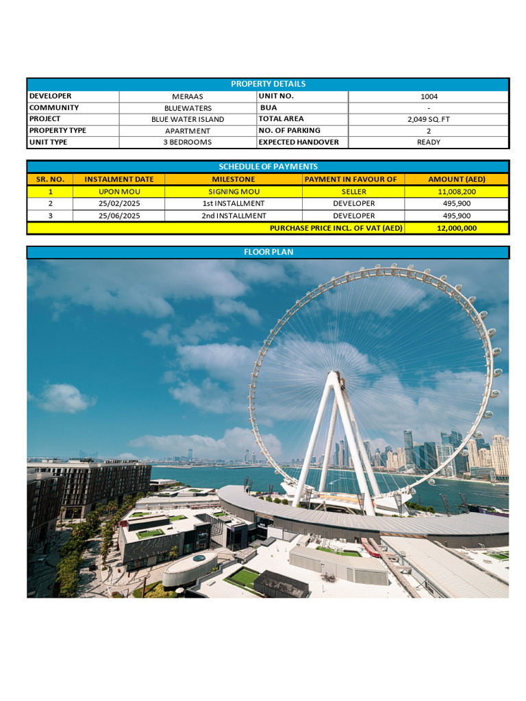 Bluewaters Island 9 - 1004 | PDF