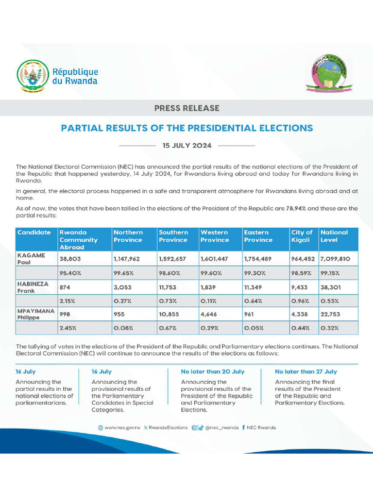15 July NEC Statement Partial Results English 1 | PDF