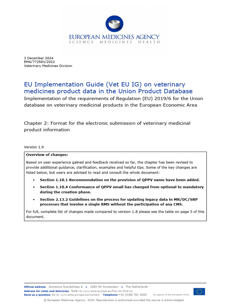 Vet EU IG - Chapter 2 - Initial Submission | PDF