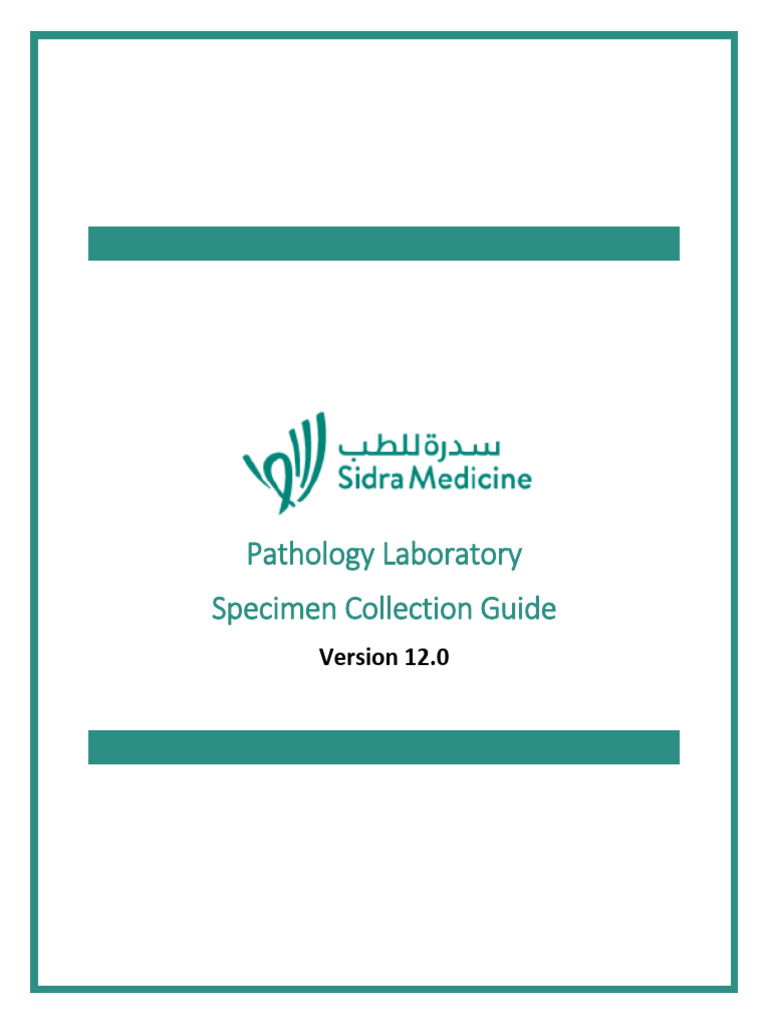 Sidra Medicine Pathology Laboratory Specimen Collection Guide v12 | PDF ...