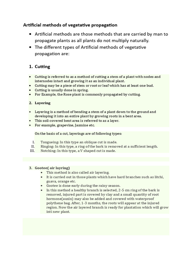 Artificial methods of vegetative propagation. pdf | PDF | Grafting ...