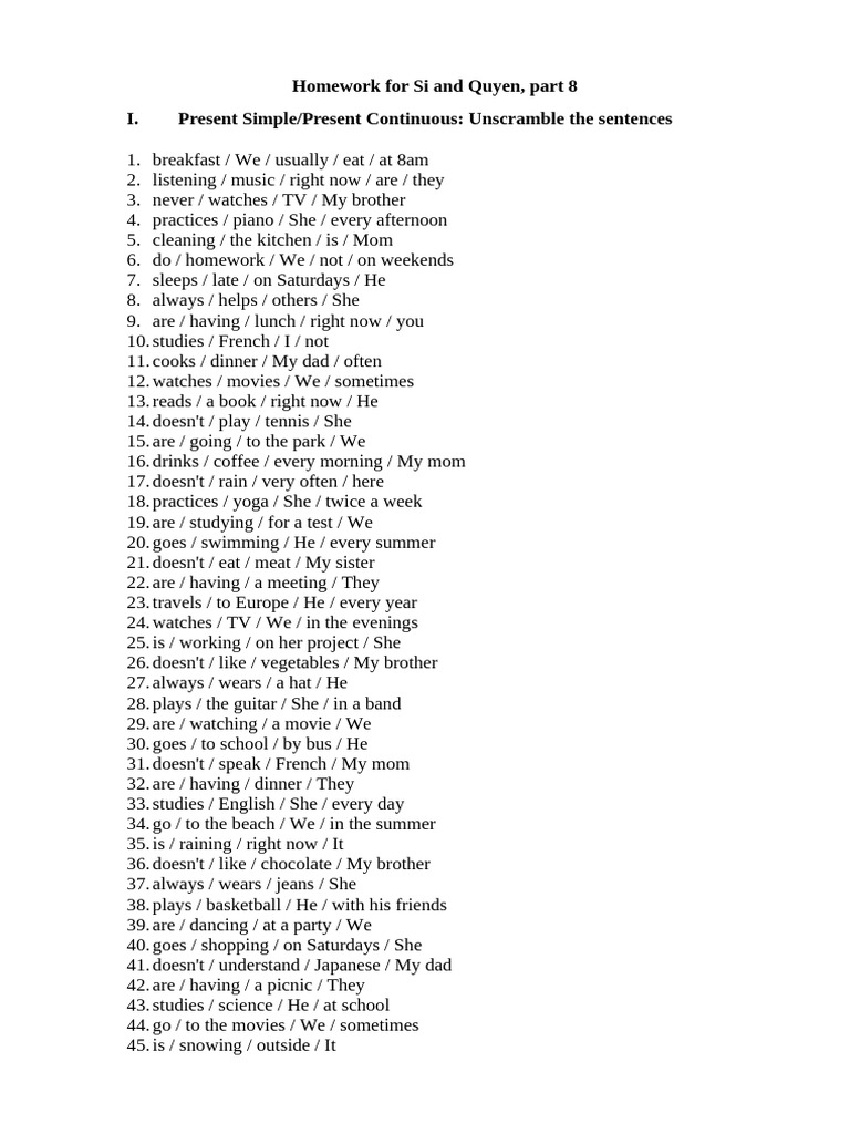 English homework | PDF