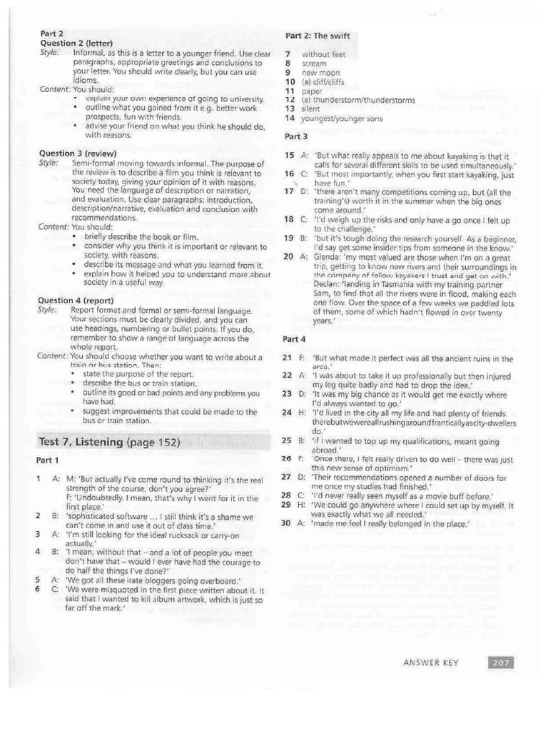 C1 13 Mayo Listening Test 7 RESPUESTAS | PDF