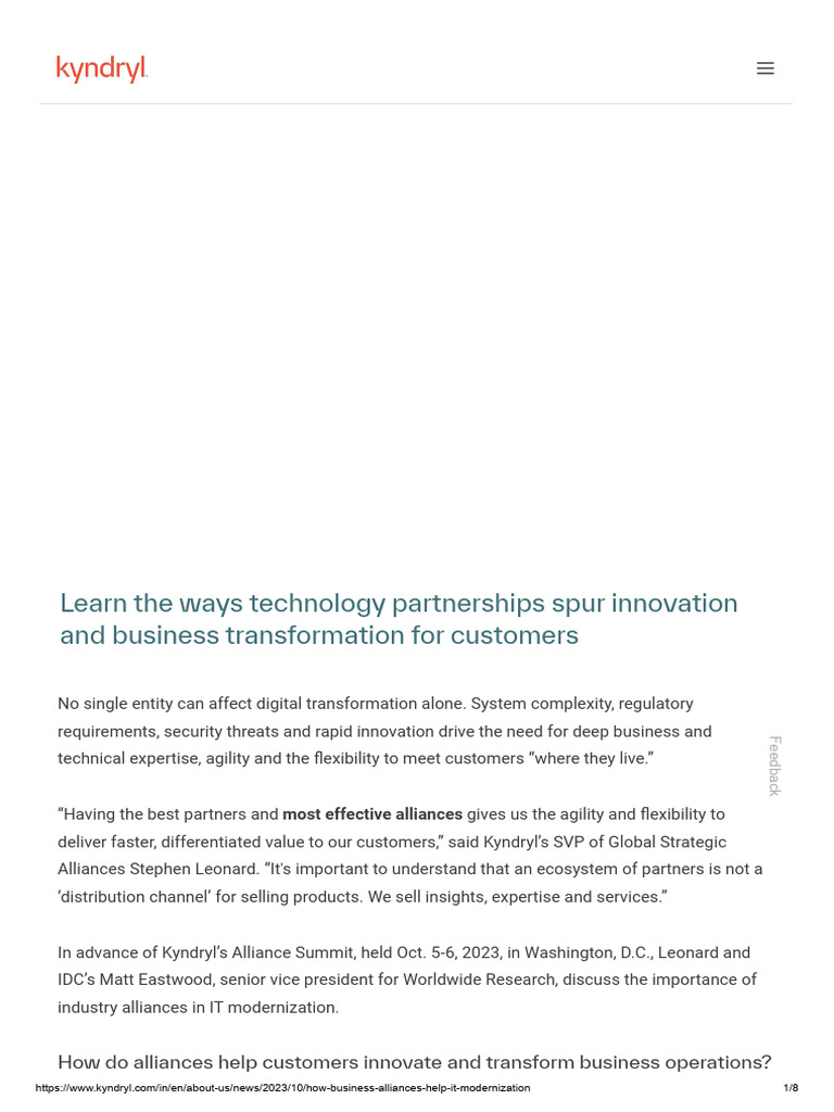 Kyndryl_How Alliances Help Businesses | PDF | Artificial Intelligence | Intelligence (AI ...