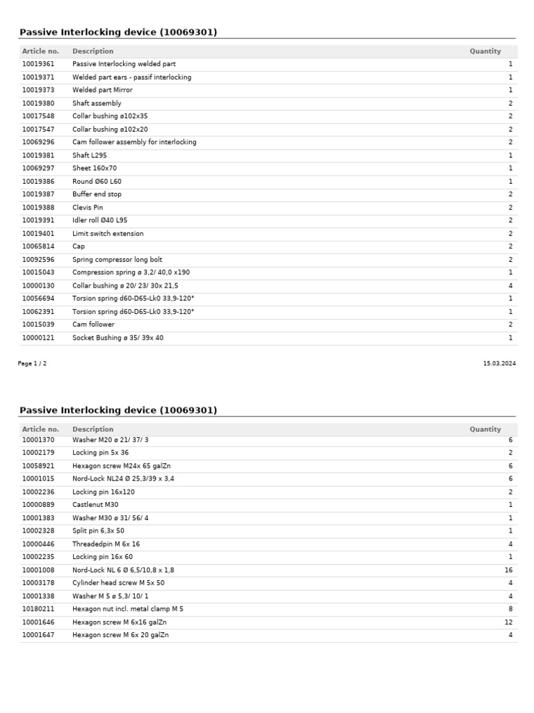 Passive Interlocking Device (10069301) - 20240315 - 105256 | PDF ...