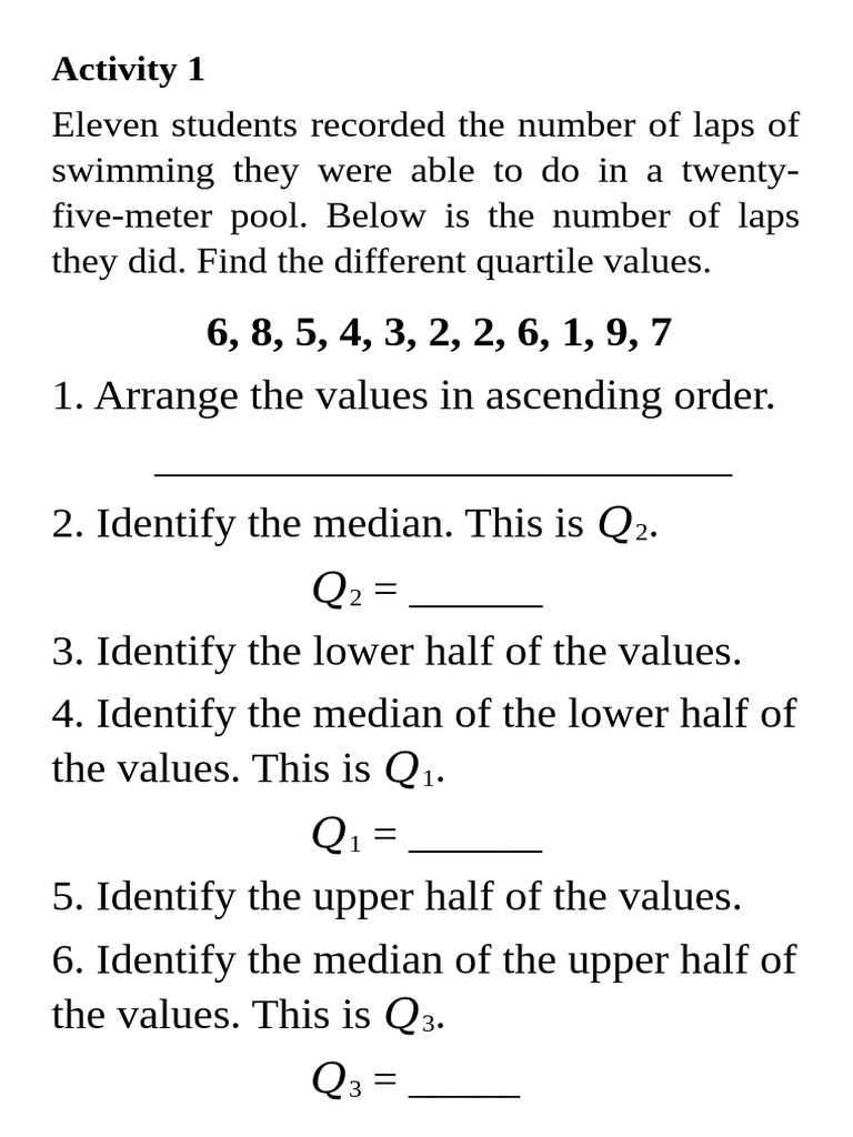 Activity 1 Measures of Position | PDF