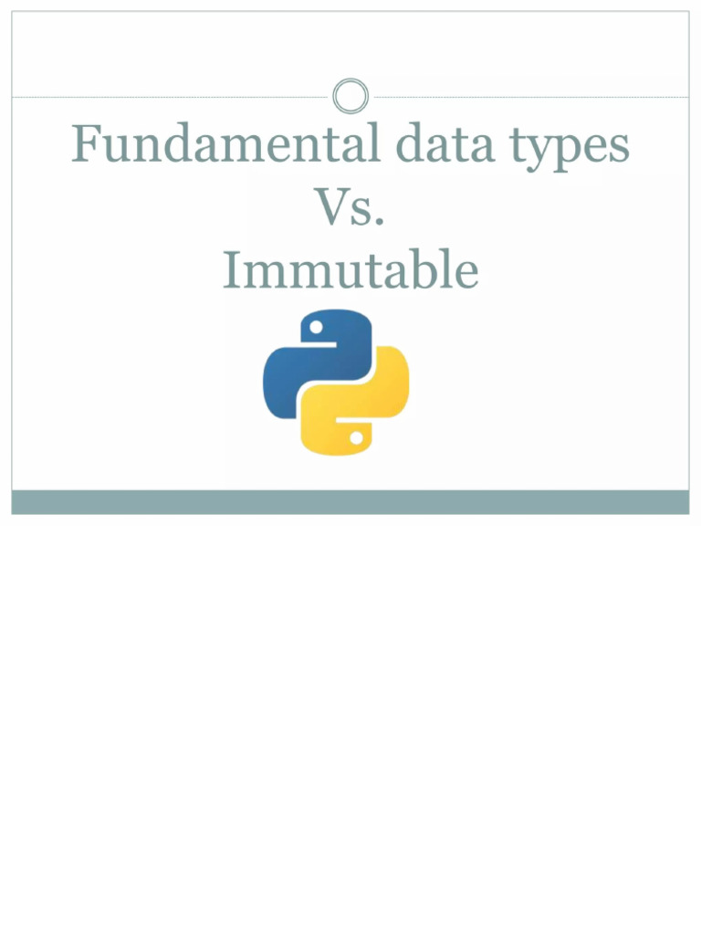 Python04 Fundamental Data Types Vs Immutability | PDF