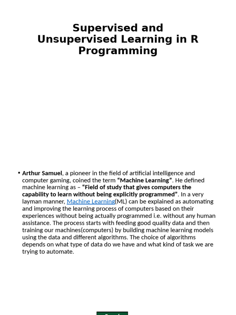 Supervised and Unsupervised Learning in R Programming | PDF | Machine ... Supervised and Unsupervised Learning in R Programming | PDF | Machine ...