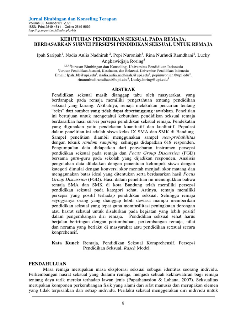 Kebutuhan Pendidikan Seksual Pada Remaja | PDF