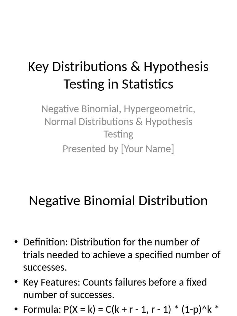 Statistics Distributions Hypothesis Testing Pdf Type I And Type Ii Errors Statistical
