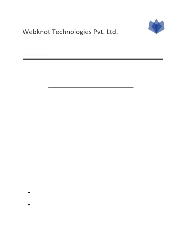 Company Profile - Webknot Technologies PVT LTD, RNSIT | PDF | Software Development | Mentorship