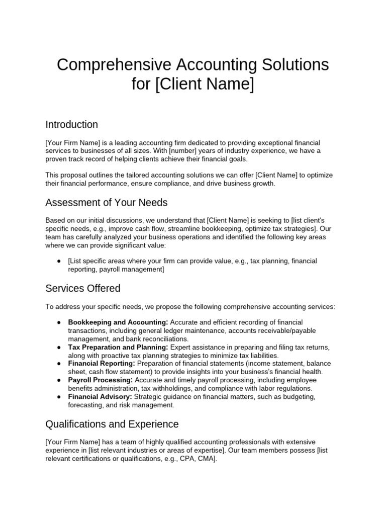 Free_Accounting_Proposal_Template | PDF | Taxes | Bookkeeping