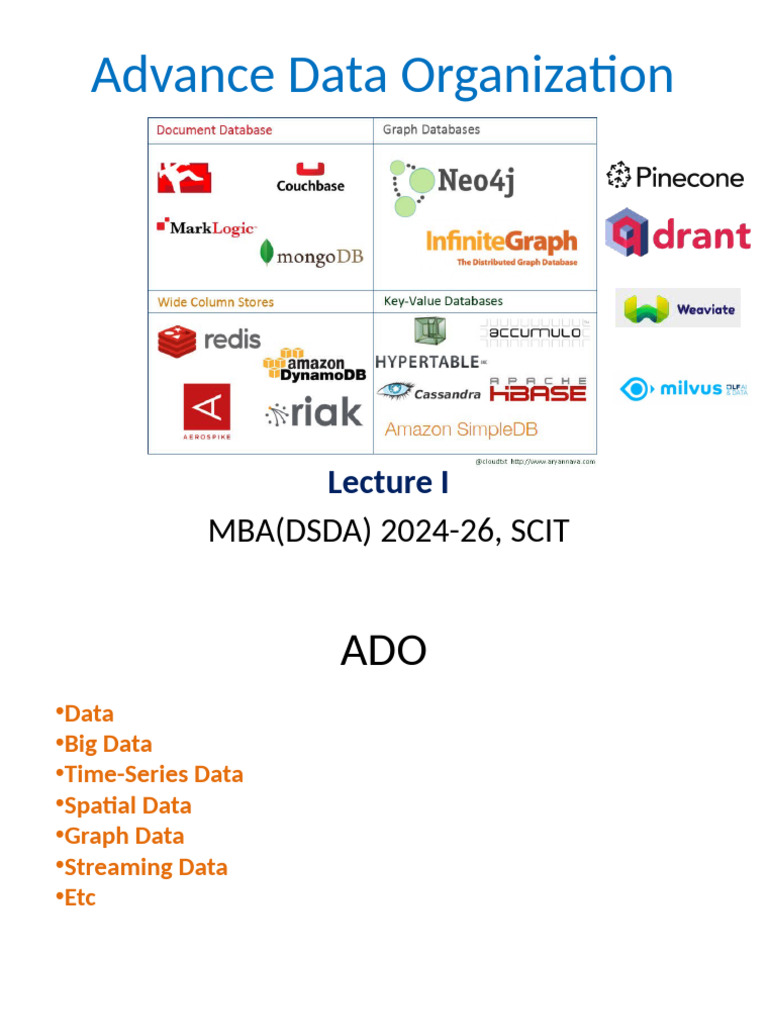 ADO Lecture I 2024-26 | PDF | No Sql | Database Transaction